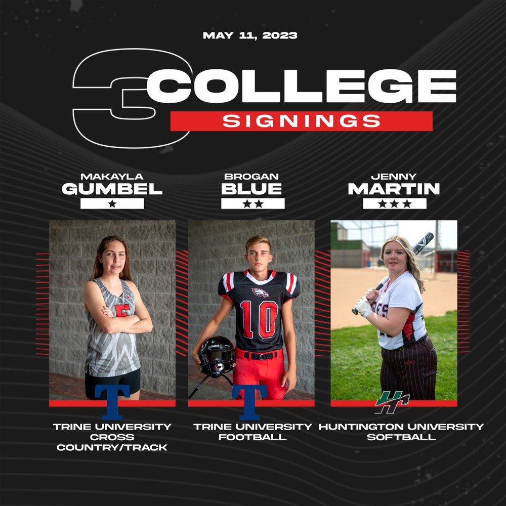 Gumbel, Martin and Blue sign for College | Fremont High School